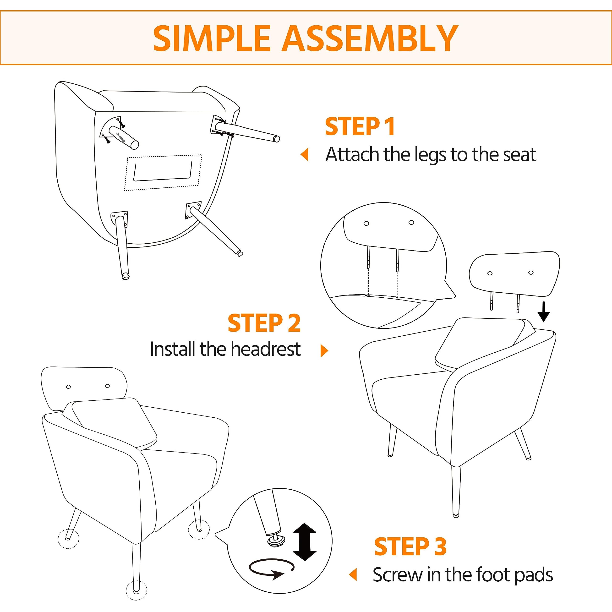 Yaheetech Accent Chair, Cozy Living Room Chair with Adjustable Headrest, Boucle Vanity Chair with Lumbar Pillow and Golden Legs, Modern Armchair for Bedroom Lounge Waiting Room Office, White