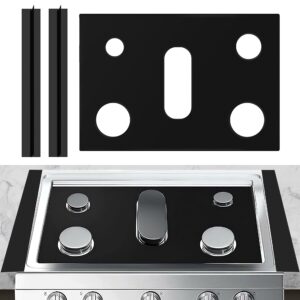 stove burner covers - reusable stove covers for gas stove top for samsung gas range with 2pcs stove gap covers - non-stick washable gas stove liners compatible with samsung gas stove