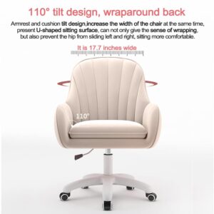 Home Office Chair Computer Chair with Mid-Back Upholstered Modern Tufted Computer Task Chair Swivel Height Adjustable Velvet Accent Chair.