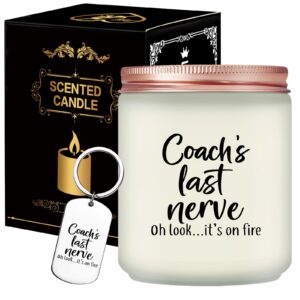 risnoae coach gifts - coach’s last nerve candle - appreciation coach gifts for men women - christmas birthday gifts for soccer basketball football coach - cheer coach gifts for women