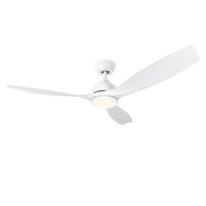 sodsea 52 inch ceiling fan with lights, white modern ceiling fan with remote/app control dimmable 3-color temperature,2 rods, ceiling fan with lights remote control.for indoor/outdoor…