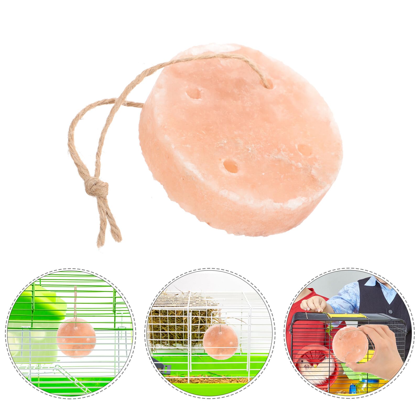 POPETPOP Salt Licks Small Animals Salt Blocks Rabbit Mineral Salt Licks with Rope Hamster Teeth Grinding Stones Natural Bunny Chew Treat Toys for Rats Guinea Pig Ferrets