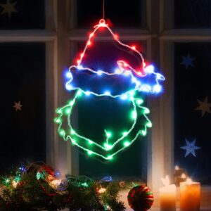 christmas window lights decorations - 1pcs iron christmas window hanging lights for lighted window christmas decorations indoor home decor party supplies