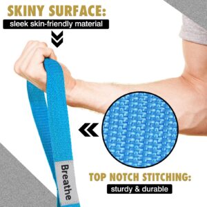 LXLOVESM Stretching Strap,Non-Elastic Yoga Straps Stretch Band with Letters & Remarks10 Loops for Physical Therapy,Exercise, Pilates, Dance,Gymnastics