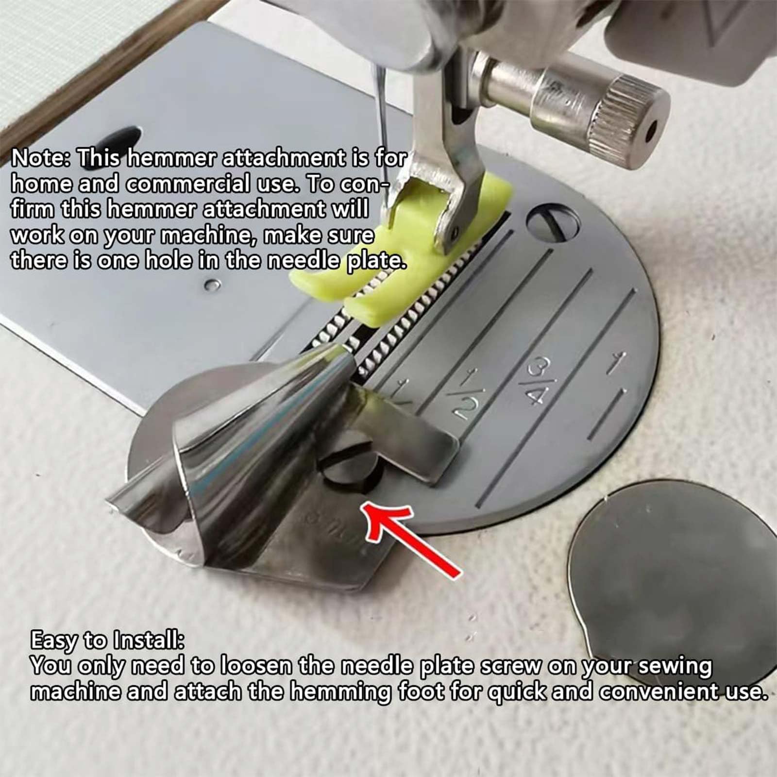 Universal Sewing Rolled Hemmer Foot Set - [7-10mm] - Wide Rolled Hem Pressure Foot, Sewing Machine Presser Foot Hemmer Foot, Home Industrial Curved Scroll Hemmer Foot (4Pcs-7/8/9/10mm)