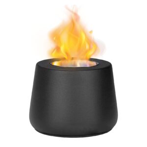 tabletop fire pit bowl mini table top rubbing alcohol personal smores fireplace long burning smokeless flame portable upgraded ceramic firepit, small fire pit used indoor & outdoor & garden