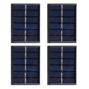 solar panel, 4pcs 3v 0.3w polycrystalline silicon diy safety solar power charging panel with cable, intelligent stabilized voltage control, 65x48mm