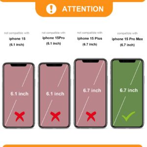 Bocasal Detachable Wallet Case for iPhone 15 Pro Max RFID Blocking Card Slots Holder Premium PU Leather Magnetic Kickstand Shockproof Wrist Strap Removable Flip Protective Cover 5G 6.7 inch (White)