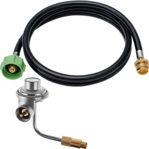 1 lb to 20 lb propane adapter hose & griddle regulator replacement for blackstone 17" & 22" propane griddle table top charbroil 19952085 tabletop pit boss pb336gs griddle regulator and hose parts