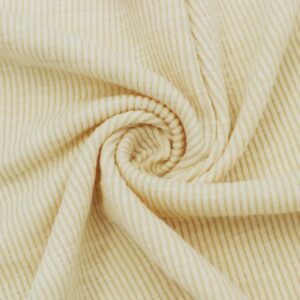 texco inc solid color heavyweight poly cotton spandex sandwash 2x1 rib knit fabric, apparel diy projects, cream 3 yards