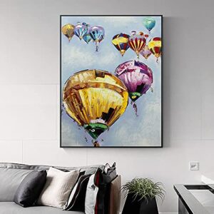 Abstract Balloon Oil Painting On Canvas Hand Painted Modern Wall Art Pictures for Living Room,31inx47in,No Frame