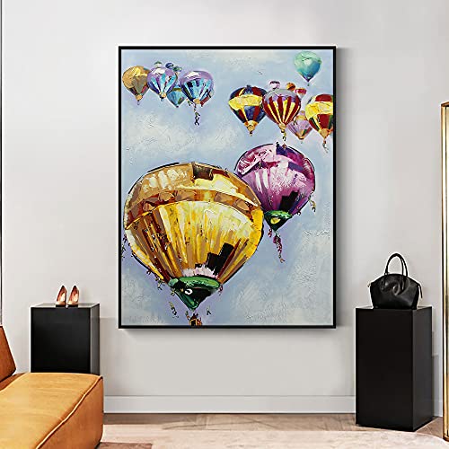 Abstract Balloon Oil Painting On Canvas Hand Painted Modern Wall Art Pictures for Living Room,31inx47in,No Frame