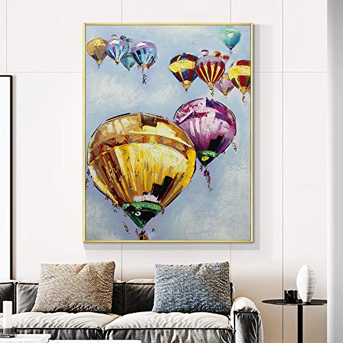 Abstract Balloon Oil Painting On Canvas Hand Painted Modern Wall Art Pictures for Living Room,31inx47in,No Frame