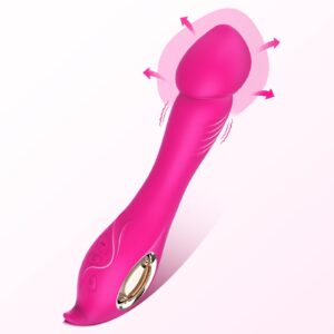 realistic dildos adult sex toys - bggood inflatable vibrator dildos with 9 vibration & 5 inflatable, clit g spot nipple stimulation for woman dildo for sexual pleasure(pink)