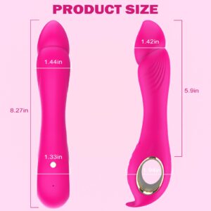 Realistic Dildos Adult Sex Toys - BGGOOD Inflatable Vibrator Dildos with 9 Vibration & 5 Inflatable, Clit G Spot Nipple Stimulation for Woman Dildo for Sexual Pleasure(Pink)