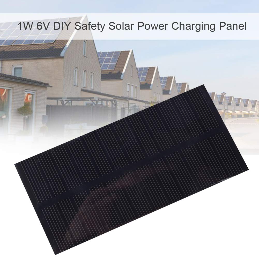 DEWIN 1W 6V Solar Panel, DIY Safety Solar Power Charging Panel Monocrystalline Silicon