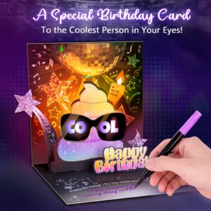 Birthday Card | Musical Pop Up Birthday Cards w Lights | Blow Out Candle and Play Rocking Happy Birthday Music Pop-Up Card | Cool Greeting Card for the Coolest | for Him & Her, Men & Women