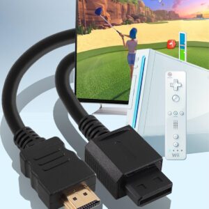 Wii to HDMI Adapter Cable [1080P/720P] Wii HDMI Picture Quality Upscaler Resolution Enhancer Wii 2 HDMI Converter Supports All Display Modes Compatible with Wii/Wii U Console (6.56FT, Plug & Play)