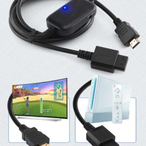 Wii to HDMI Adapter Cable [1080P/720P] Wii HDMI Picture Quality Upscaler Resolution Enhancer Wii 2 HDMI Converter Supports All Display Modes Compatible with Wii/Wii U Console (6.56FT, Plug & Play)