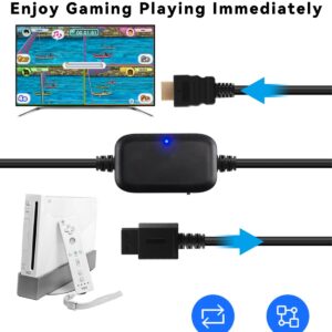 Wii to HDMI Adapter Cable [1080P/720P] Wii HDMI Picture Quality Upscaler Resolution Enhancer Wii 2 HDMI Converter Supports All Display Modes Compatible with Wii/Wii U Console (6.56FT, Plug & Play)