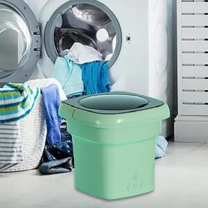 Portable Foldable Washing Machine, Compact Small Washer Lightweight 36W Mini Clothes Washer for Laundry Travel Apartment Sock Baby Clothes, green