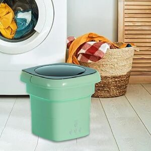 Portable Foldable Washing Machine, Compact Small Washer Lightweight 36W Mini Clothes Washer for Laundry Travel Apartment Sock Baby Clothes, green