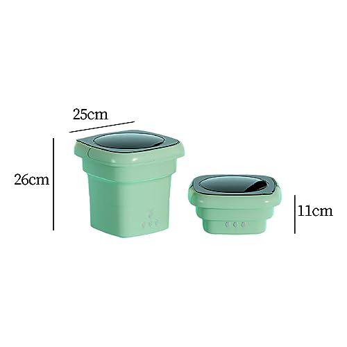 Portable Foldable Washing Machine, Compact Small Washer Lightweight 36W Mini Clothes Washer for Laundry Travel Apartment Sock Baby Clothes, green