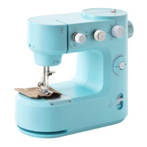 multifunctional sewing machine, stitch travel recharge portable craft home diy, simple & easy to use, perfect for beginners, electric & pedal led homeuse machine w/free-arm (blue)