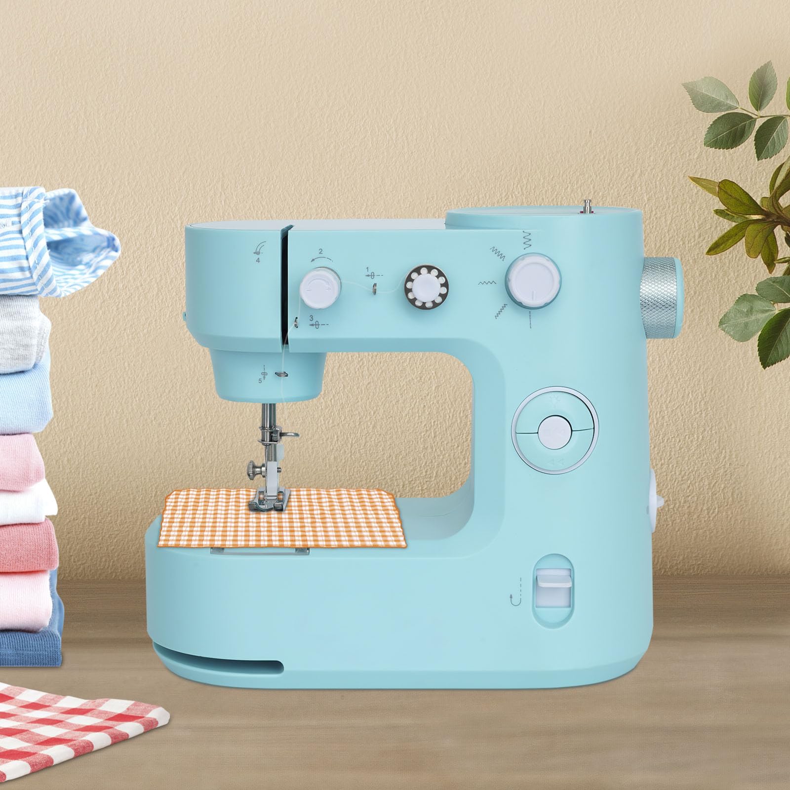 Multifunctional Sewing Machine, Stitch Travel Recharge Portable Craft Home Diy, Simple & Easy To Use, Perfect For Beginners, Electric & Pedal LED Homeuse Machine w/Free-Arm (Blue)