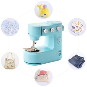 Multifunctional Sewing Machine, Stitch Travel Recharge Portable Craft Home Diy, Simple & Easy To Use, Perfect For Beginners, Electric & Pedal LED Homeuse Machine w/Free-Arm (Blue)