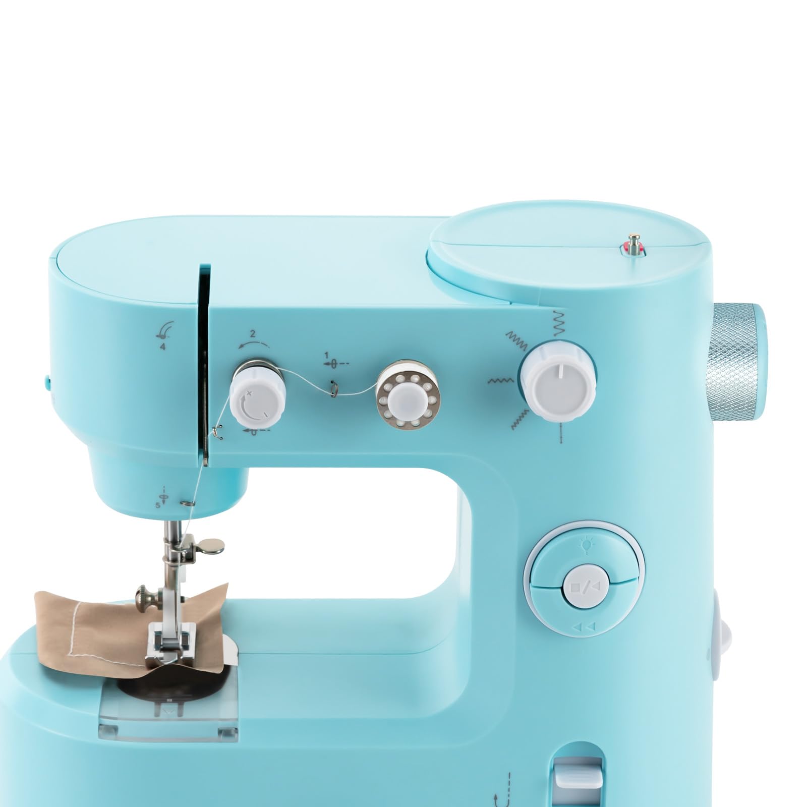 Multifunctional Sewing Machine, Stitch Travel Recharge Portable Craft Home Diy, Simple & Easy To Use, Perfect For Beginners, Electric & Pedal LED Homeuse Machine w/Free-Arm (Blue)