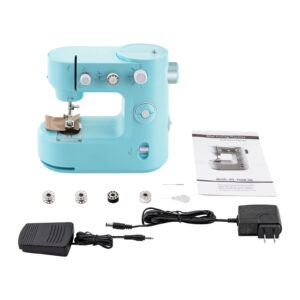 Multifunctional Sewing Machine, Stitch Travel Recharge Portable Craft Home Diy, Simple & Easy To Use, Perfect For Beginners, Electric & Pedal LED Homeuse Machine w/Free-Arm (Blue)