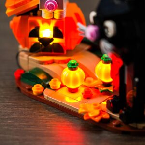 LocoLee LED Light Kit for Lego Halloween Cat and Mouse 40570, Upgraded Pumpkin Lighting Set Accessories Compatible with Lego 40570 Building Set (Lights Only, No Models)