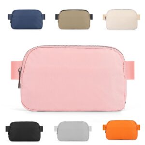 zpn mini fanny pack pink belt bag for women and men, fashionable waterproof waist pack with adjustable strap for traveling, hiking, jogging, cycling