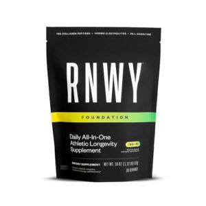 rnwy foundation: zero sugar collagen + electrolyte powder, post workout engineered for joint support, lemon-lime (30 servings)