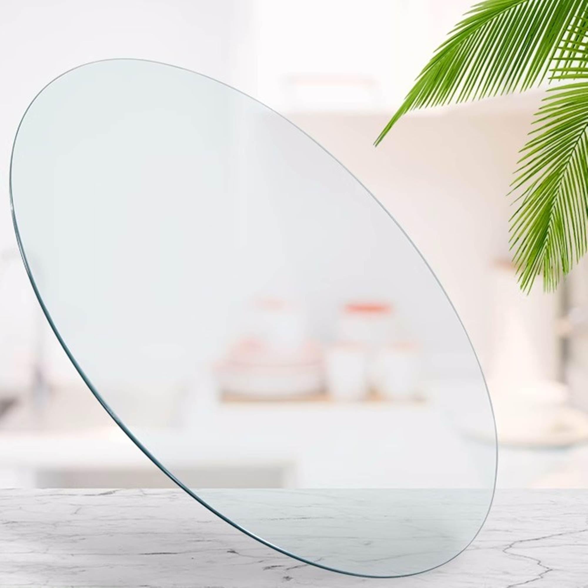 Btikita 28" Tempered Glass Table Top Round Transparent Table Surface 1/4" Thick Flat Polished Edge Multipurpose for Home Office Glass Countertop (28 inch)