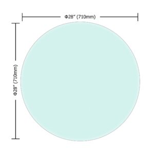 Btikita 28" Tempered Glass Table Top Round Transparent Table Surface 1/4" Thick Flat Polished Edge Multipurpose for Home Office Glass Countertop (28 inch)