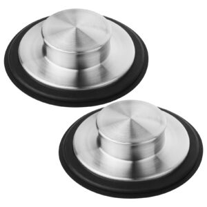 tifanso kitchen sink drain stopper - 2pcs garbage disposal stopper 3.34 inch sink drain plug, stainless steel kitchen sink drain cover fits standard kitchen drain size of 3-1/2 inch