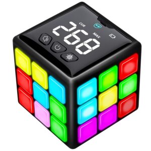 rechargeable game handheld cube, 15 fun brain & memory game with score screen, cool toys for kids, christmas birthday gifts for boys girls aged 6-12+ years old, toy gift idea for kids（black）