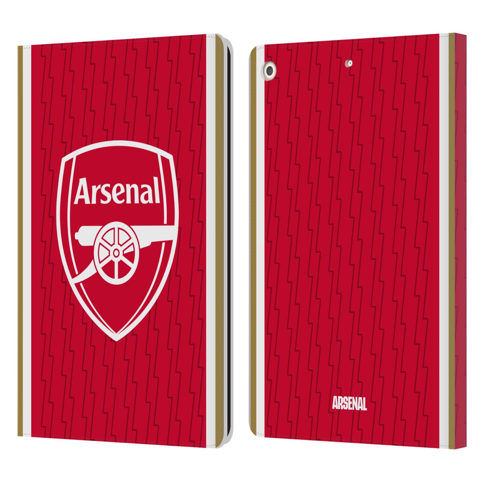 Head Case Designs Officially Licensed Arsenal FC Home 2023/24 Crest Kit Leather Book Wallet Case Cover Compatible with Apple iPad 10.2 2019/2020/2021