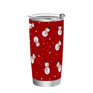 jihqo christmas winter snowman tumbler with lid and straw, insulated stainless steel tumbler cup, double walled travel coffee mug thermal vacuum cups for hot & cold drinks 20oz