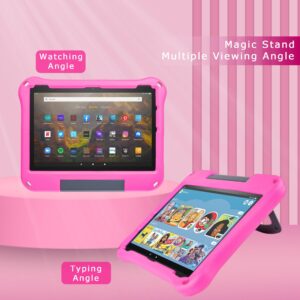 2023 New 10in Tablet Case for Kids(2021/2023 Release 11/13th Generation),OQDDQO ipad Light Weight Anti Slip Shockproof Kids Friendly Case for 10 inch Table (Pink)