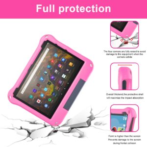 2023 New 10in Tablet Case for Kids(2021/2023 Release 11/13th Generation),OQDDQO ipad Light Weight Anti Slip Shockproof Kids Friendly Case for 10 inch Table (Pink)