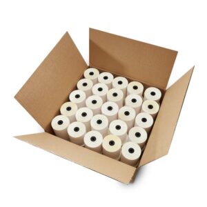 (25 rolls) 3'' x 95' white/canary 2 ply carbonless kitchen printer paper cash register receipt rolls for sp2000, up389, 480, 220, 250, 900, 07901, 07706