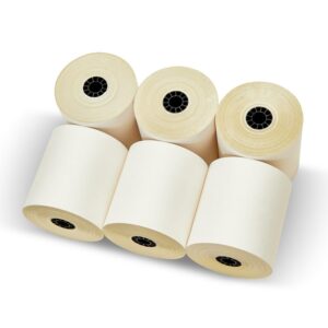 (25 Rolls) 3'' x 95' White/Canary 2 Ply Carbonless Kitchen Printer Paper Cash Register Receipt Rolls for SP2000, UP389, 480, 220, 250, 900, 07901, 07706