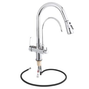 Aqur2020 G1/2 Modern 3 in 1 Filter Purifier Kitchen Faucet Double Handle PullOut Sink Hot Cold Water Tap Touch on Kitchen Sink Faucets