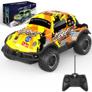 giociiol remote control car, 1/24 scale light up racing car toys, rc car for kids with cool led lights, hobby rc cars toys birthday gifts for 3 4 5 6 7 8 year old boys girls