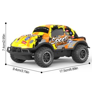 Giociiol Remote Control Car, 1/24 Scale Light Up Racing Car Toys, RC Car for Kids with Cool Led Lights, Hobby RC Cars Toys Birthday Gifts for 3 4 5 6 7 8 Year Old Boys Girls