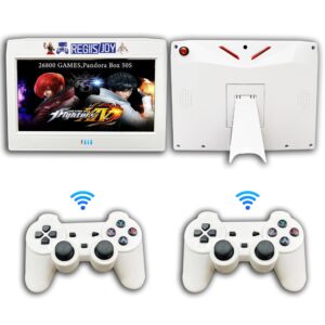 regiisjoy 28000 in 1 handheld portable arcade game console mini pandora box 50s with hd screen 2.4ghz wireless controllers search/hide/save/load/pause games