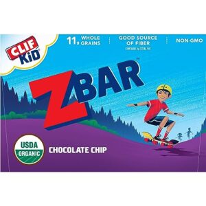 CLIF Kid Zbar - Chocolate Chip - Soft Baked Whole Grain Snack Bars - USDA Organic - Non-GMO - Plant-Based - 1.27 oz. (24 Pack)